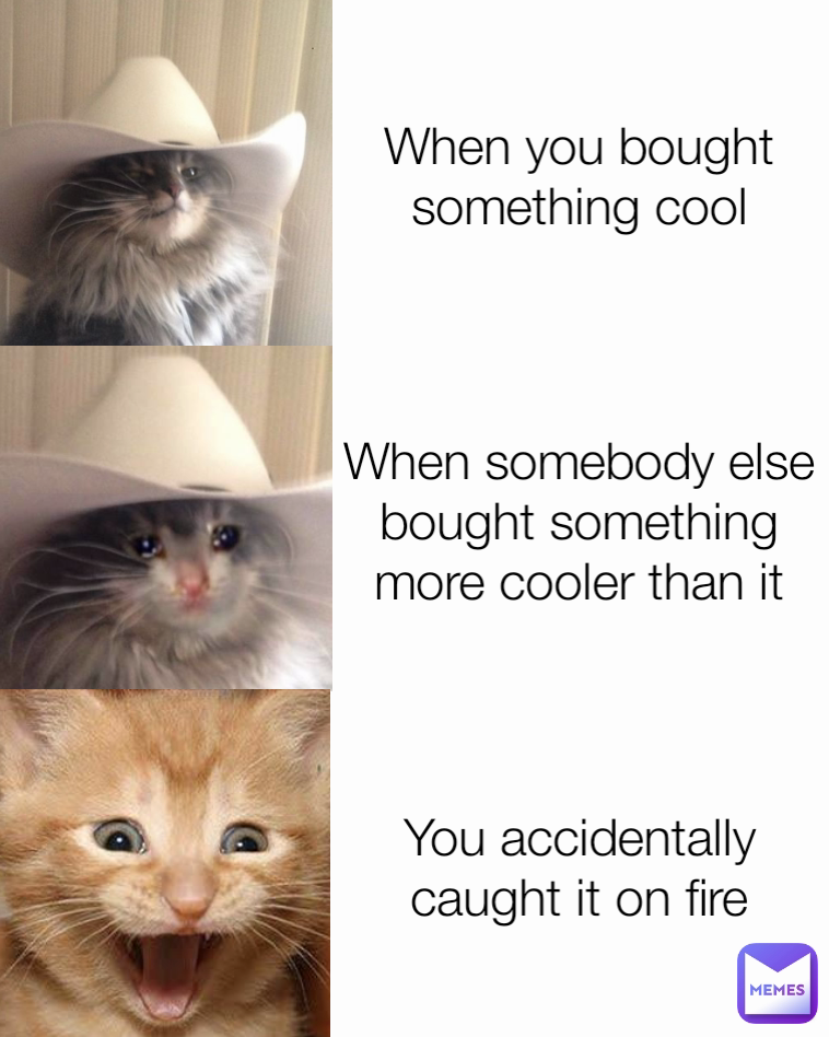 You accidentally caught it on fire When you bought something cool When ...