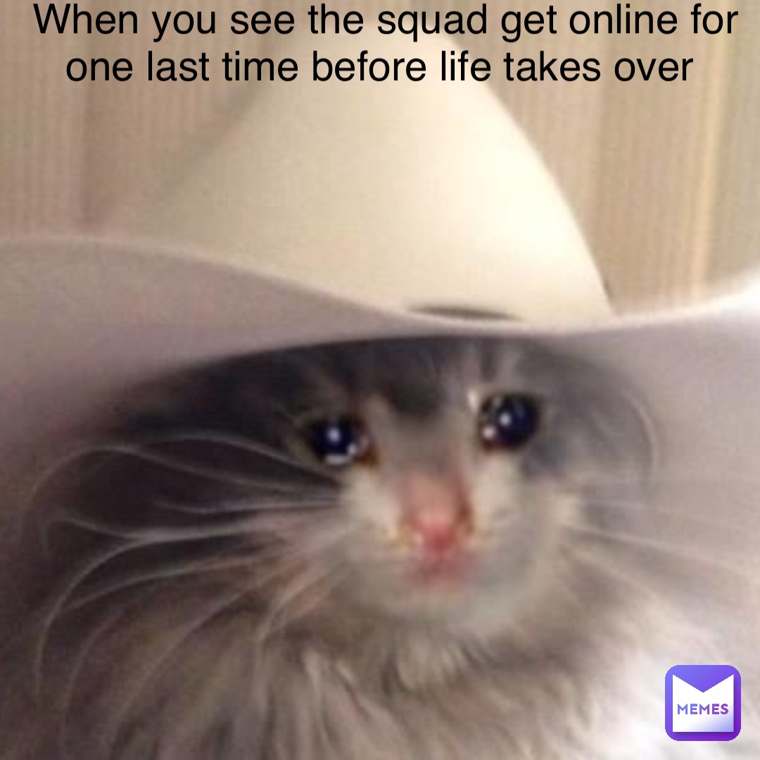 When you see the squad get online for one last time before life takes ...