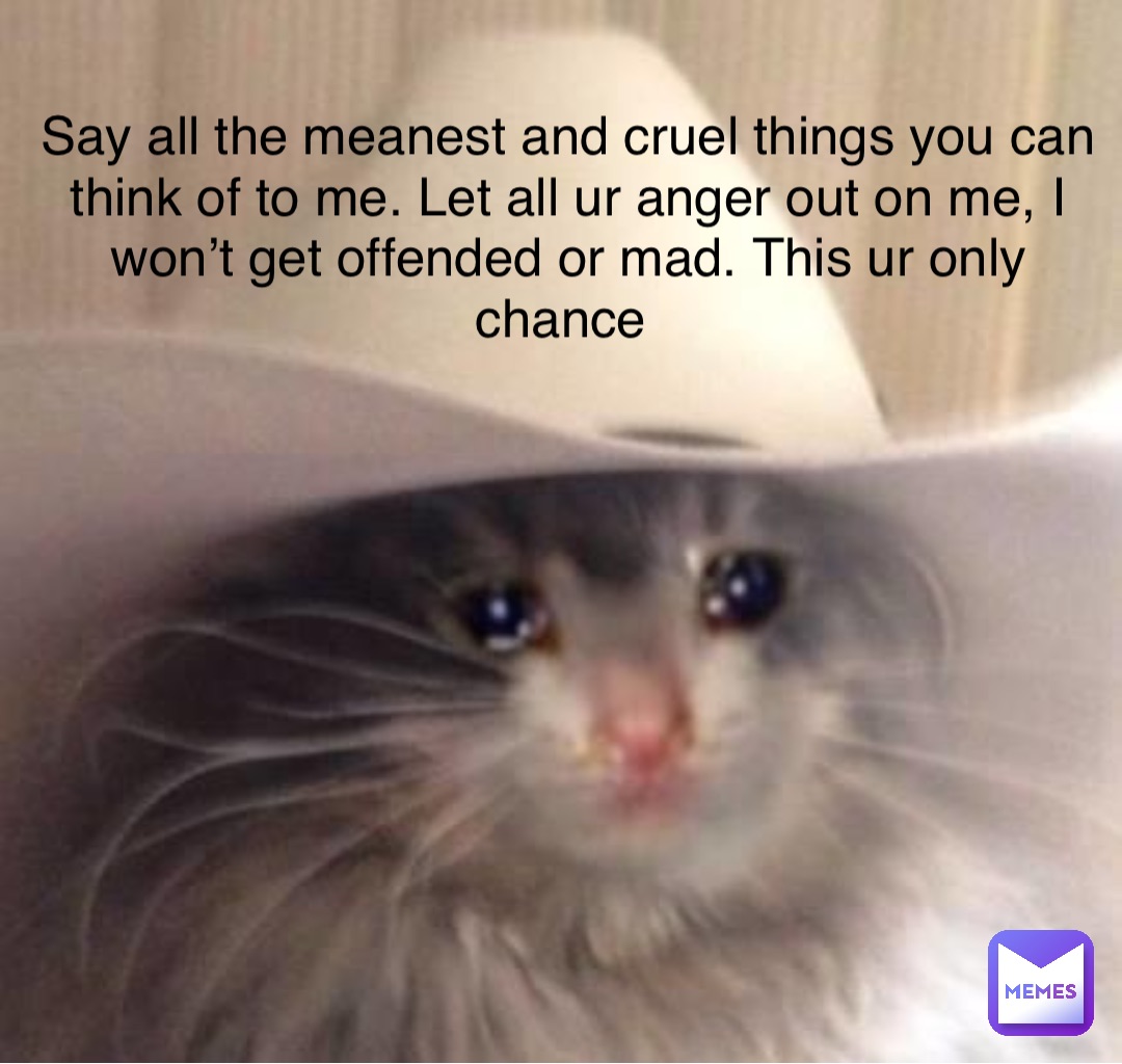 Say all the meanest and cruel things you can think of to me. Let all ur ...