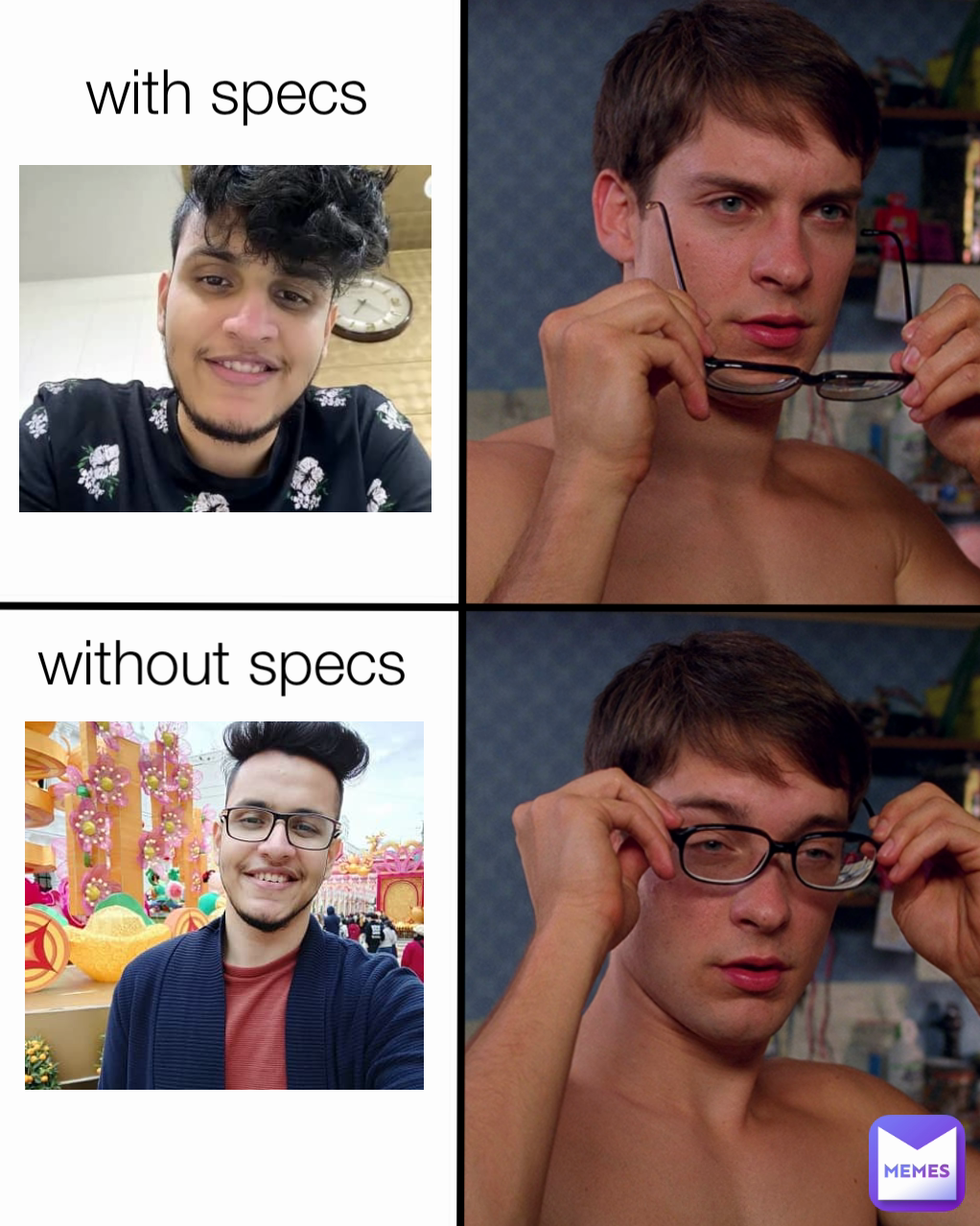 with specs without specs | @jaya_09 | Memes
