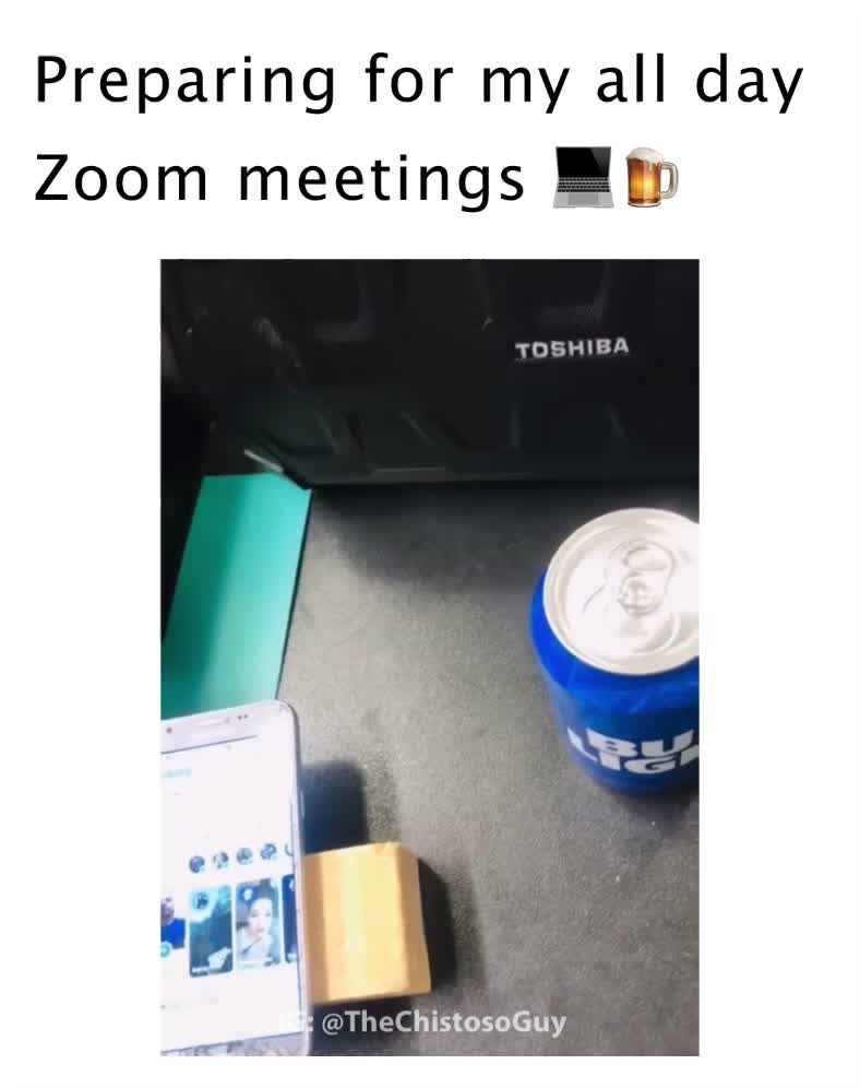 Preparing for my all day Zoom meetings 💻🍺 | @thechistosoguy | Memes