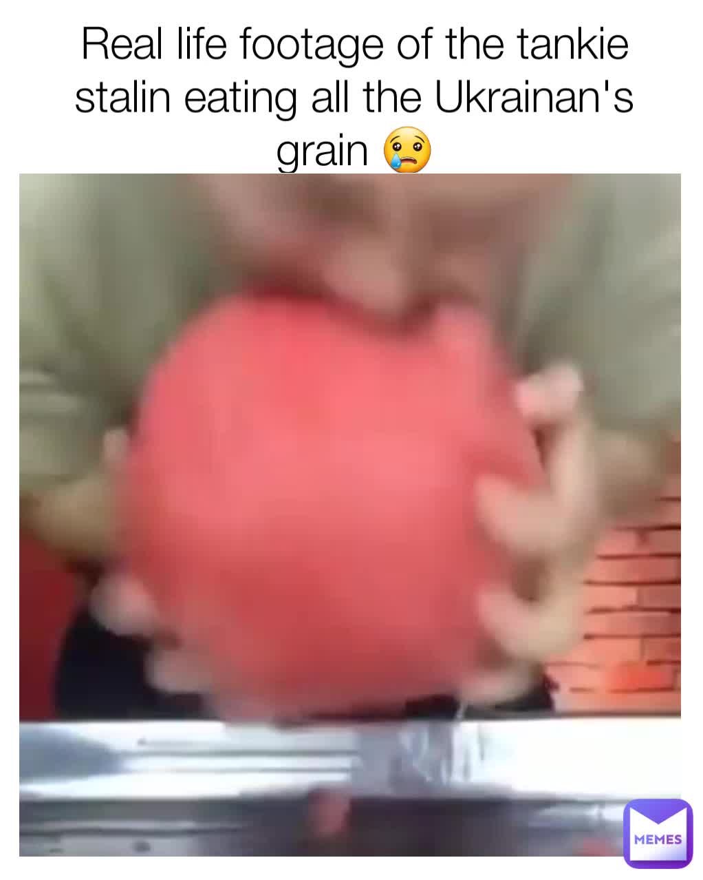 Real life footage of the tankie stalin eating all the Ukrainan's grain ...