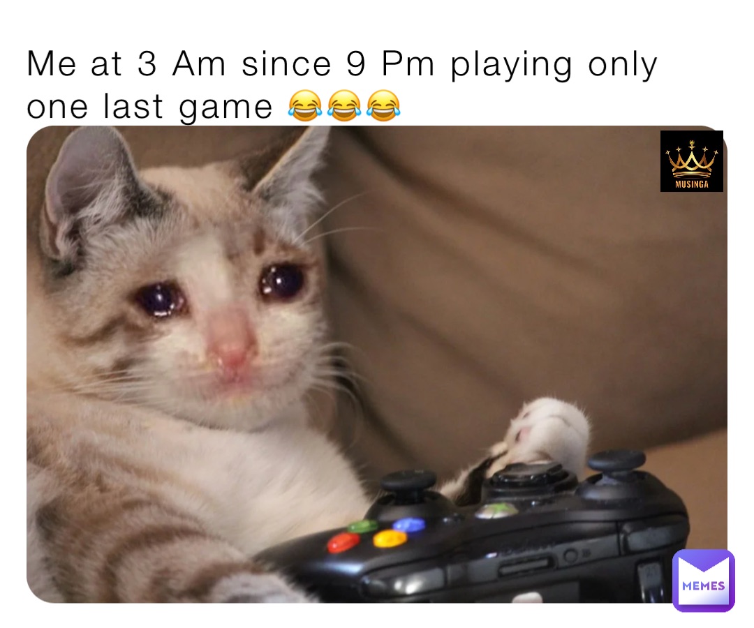 Me at 3 Am since 9 Pm playing only one last game 😂😂😂 | @lmaomyself | Memes