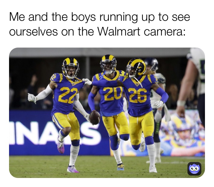 Me and the boys running up to see ourselves on the Walmart camera ...