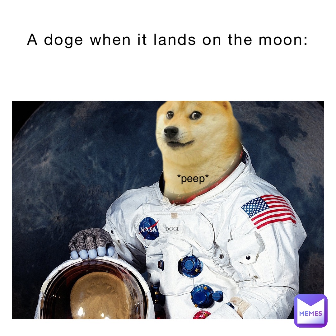A doge when it lands on the moon: *Peep* | @XxMLGChocolatexX | Memes