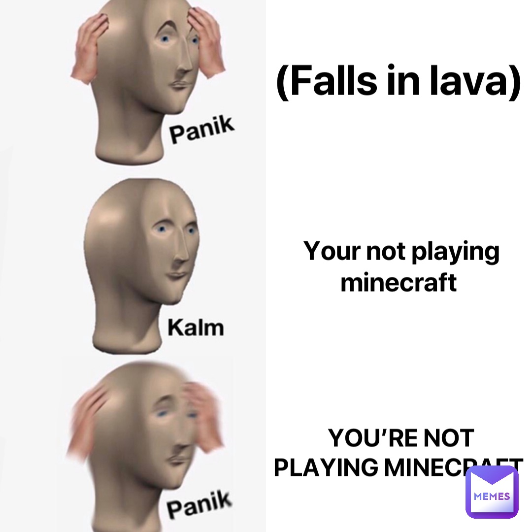 (Falls in lava) Your not playing minecraft YOU’RE NOT PLAYING MINECRAFT ...