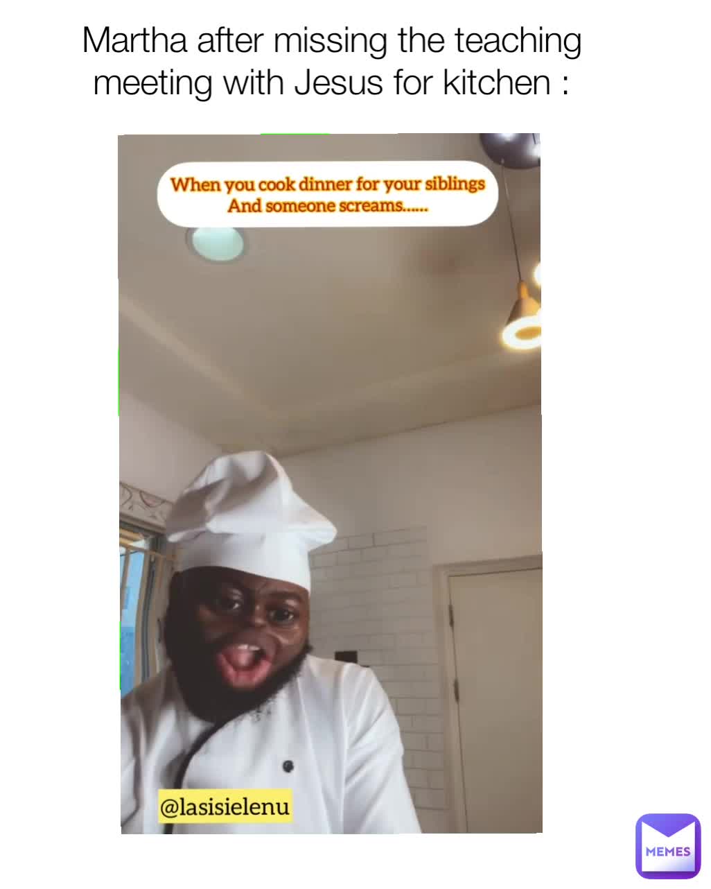 Martha after missing the teaching meeting with Jesus for kitchen ...