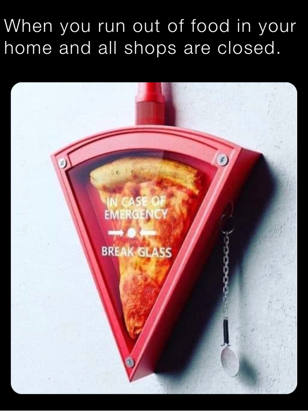 When you run out of food in your home and all shops are closed ...