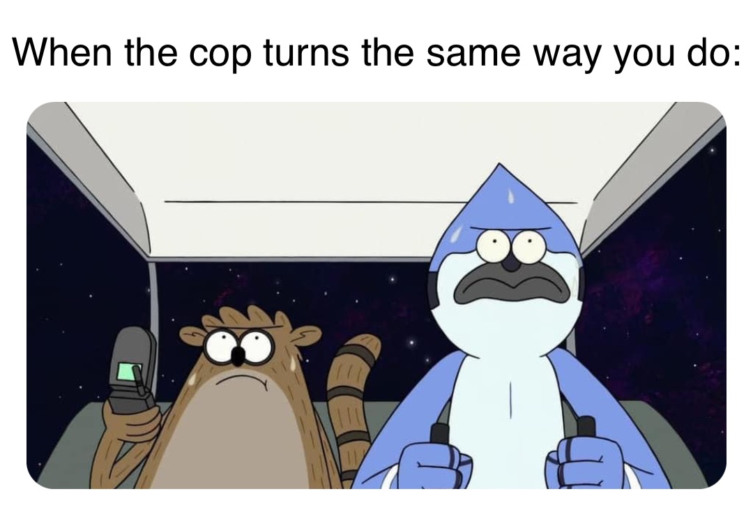 Double tap to edit When the cop turns the same way you do ...