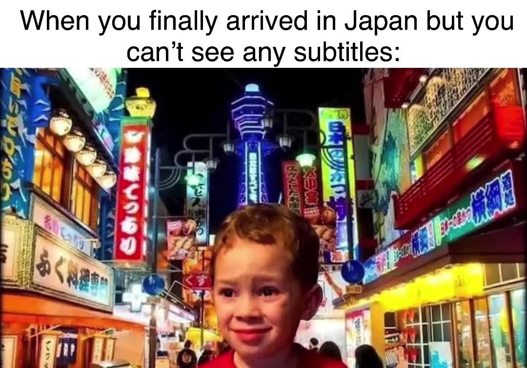 When you finally arrived in Japan but you can’t see any subtitles ...