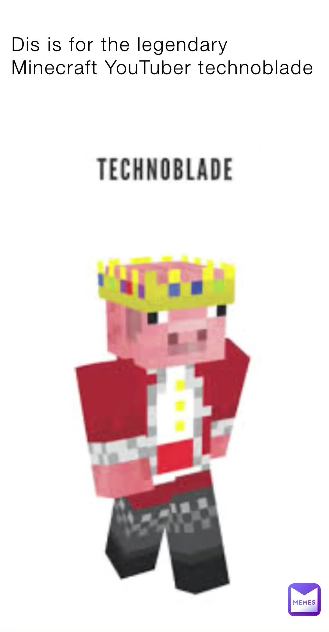 Dis is for the legendary Minecraft YouTuber technoblade | @broken_ankles | Memes