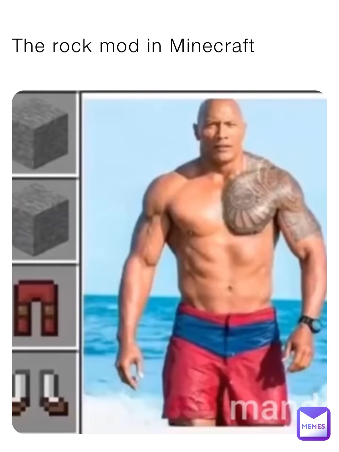 The rock mod in Minecraft | @mynameisntmichael | Memes