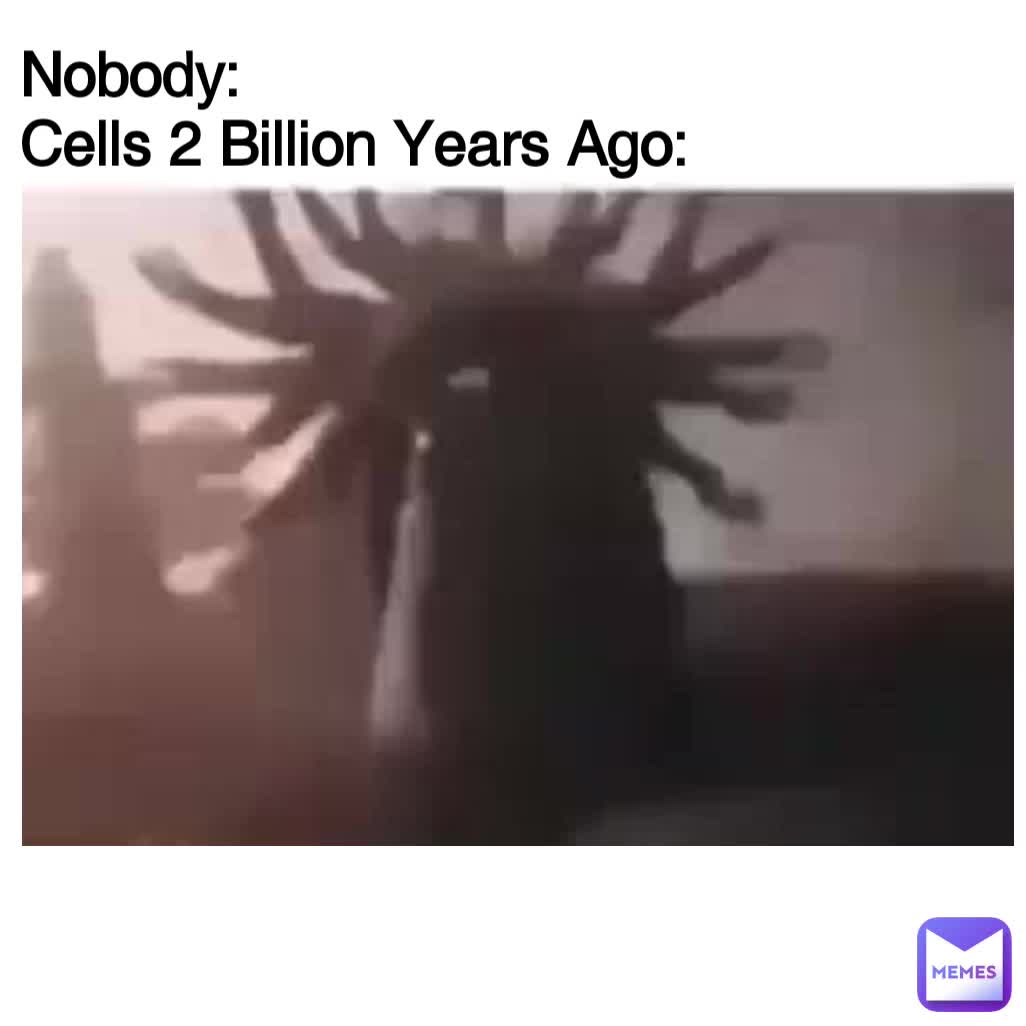 Nobody: Cells 2 Billion Years Ago: | @T85_Jr | Memes