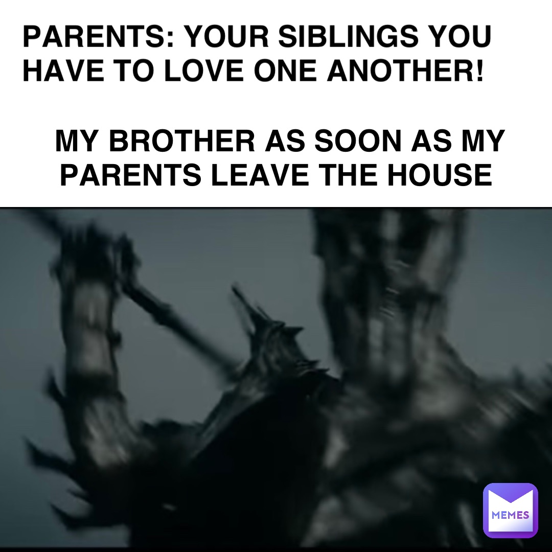 Parents: your siblings you have to love one another! MY BROTHER AS SOON ...