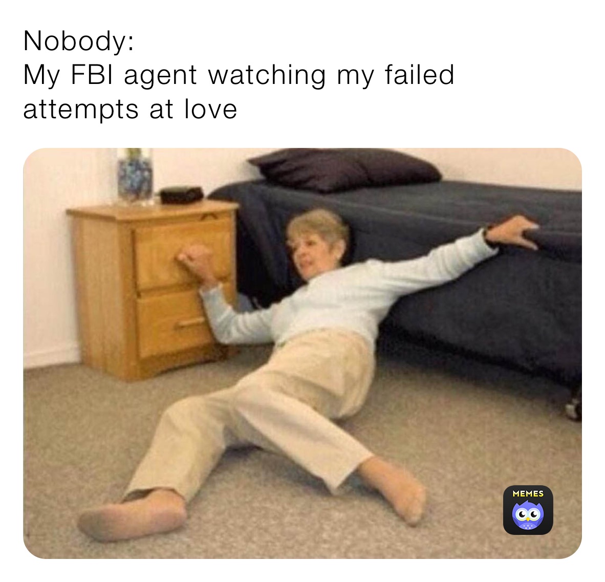 Nobody: My FBI agent watching my failed attempts at love | @oogabooga16 ...