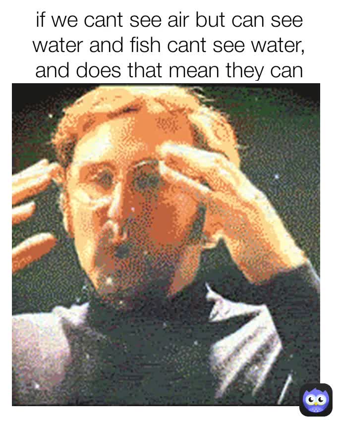 if we cant see air but can see water and fish cant see water, and does ...