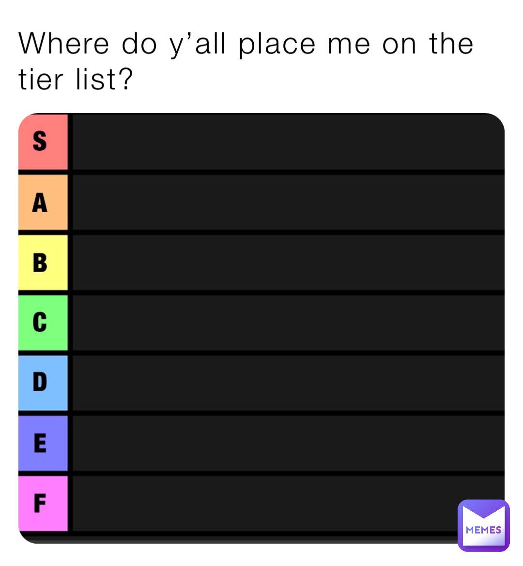 Where do y’all place me on the tier list? | @NeonsHere | Memes
