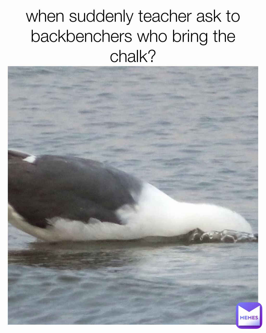 when suddenly teacher ask to backbenchers who bring the chalk ...