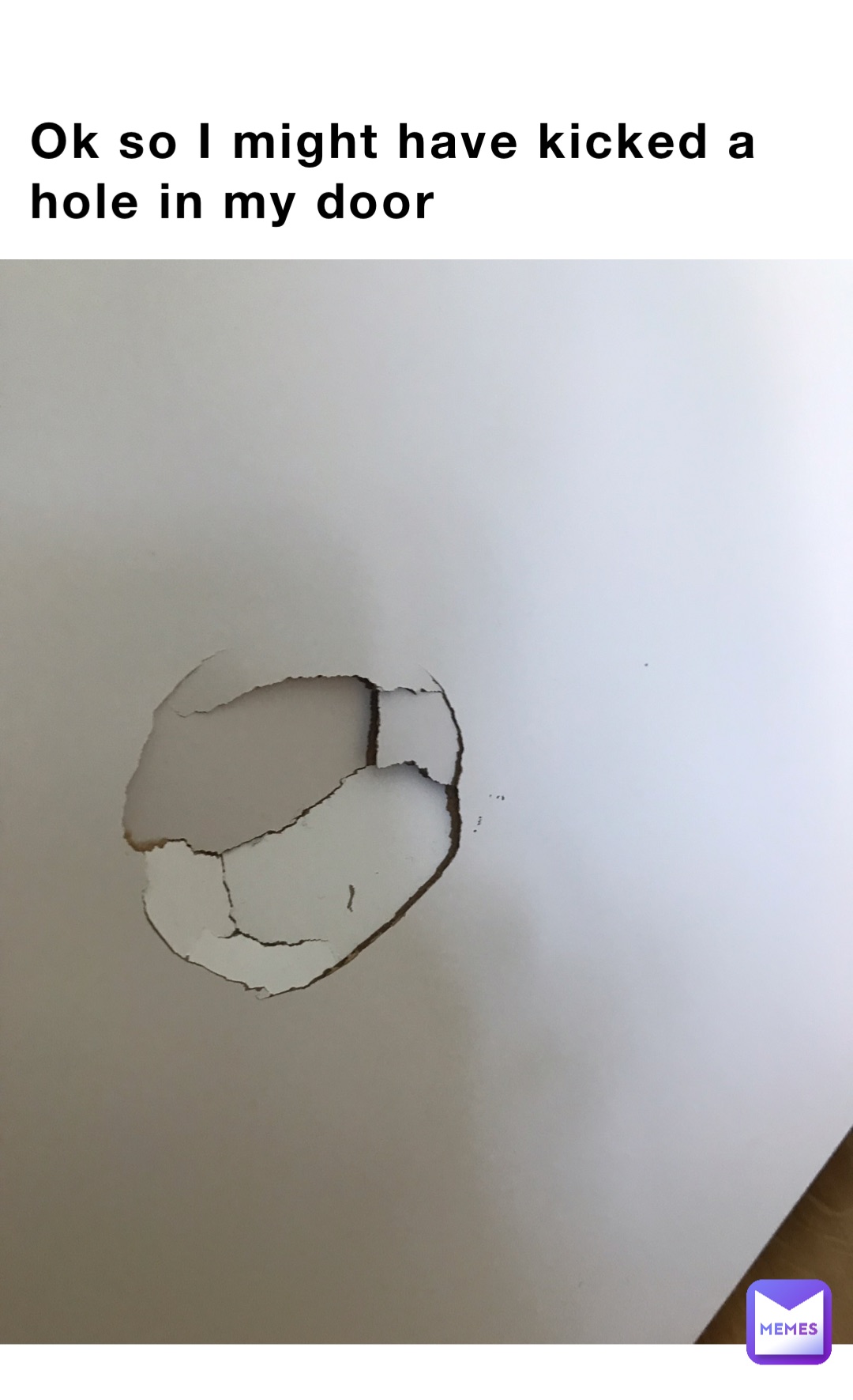 Ok so I might have kicked a hole in my door | @Dankosaurus | Memes