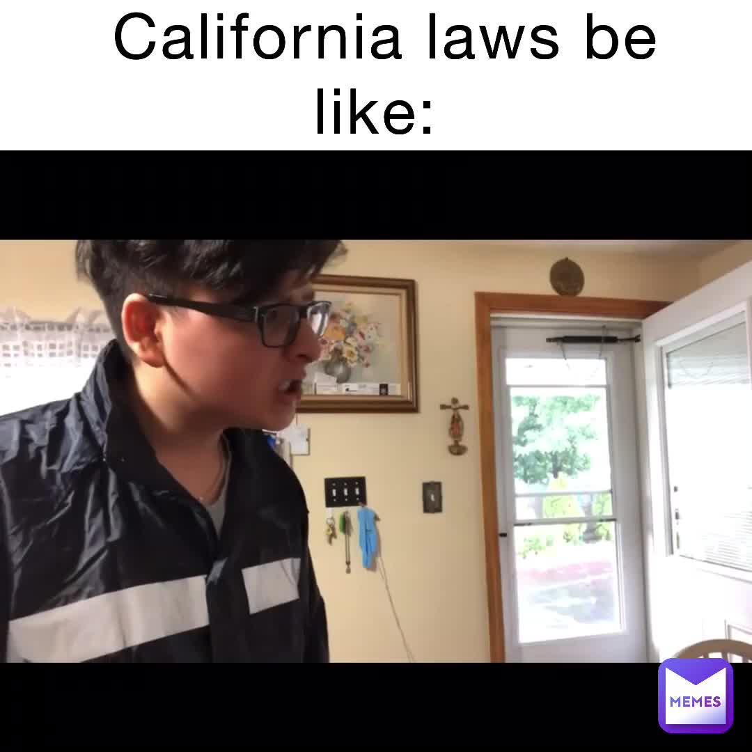 California Laws Be Like: | @what-who | Memes