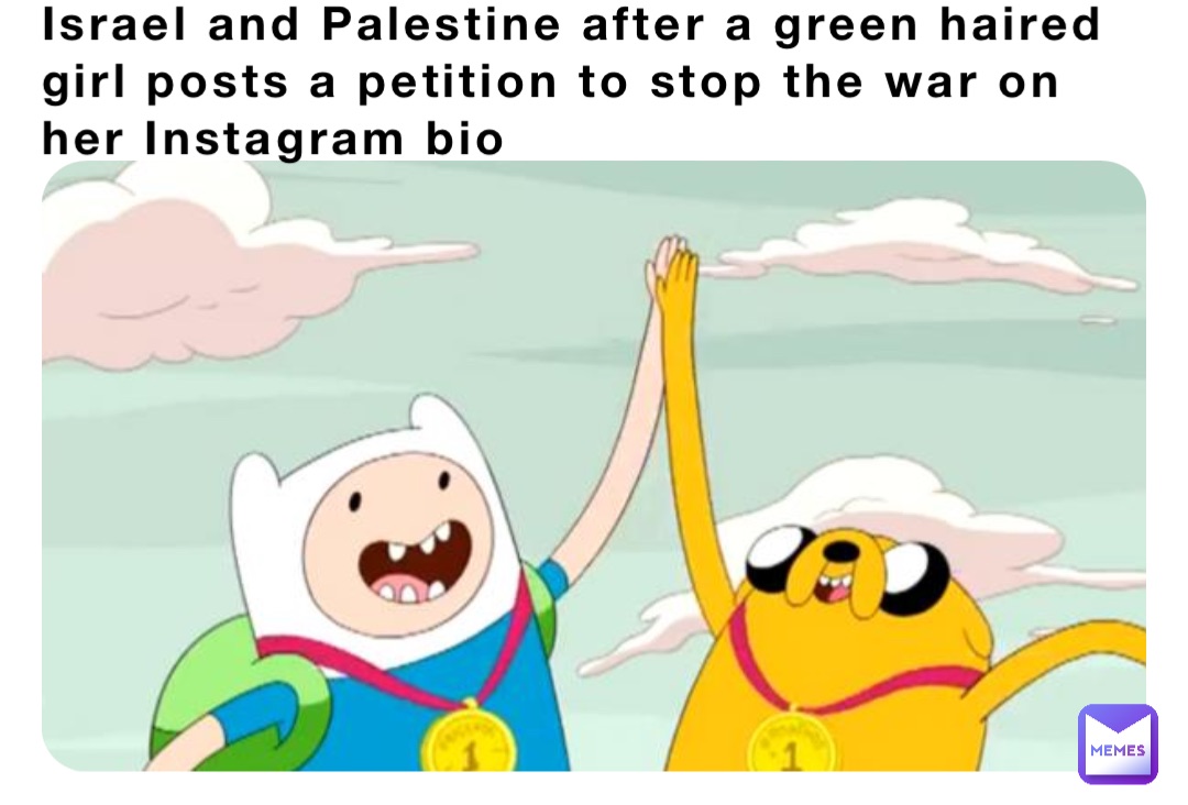 Israel and Palestine after a green haired girl posts a petition to stop ...
