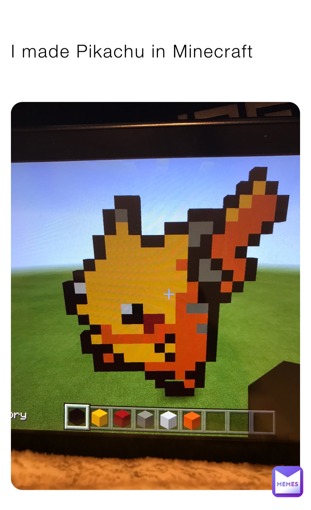 I made Pikachu in Minecraft | @mamapusse | Memes