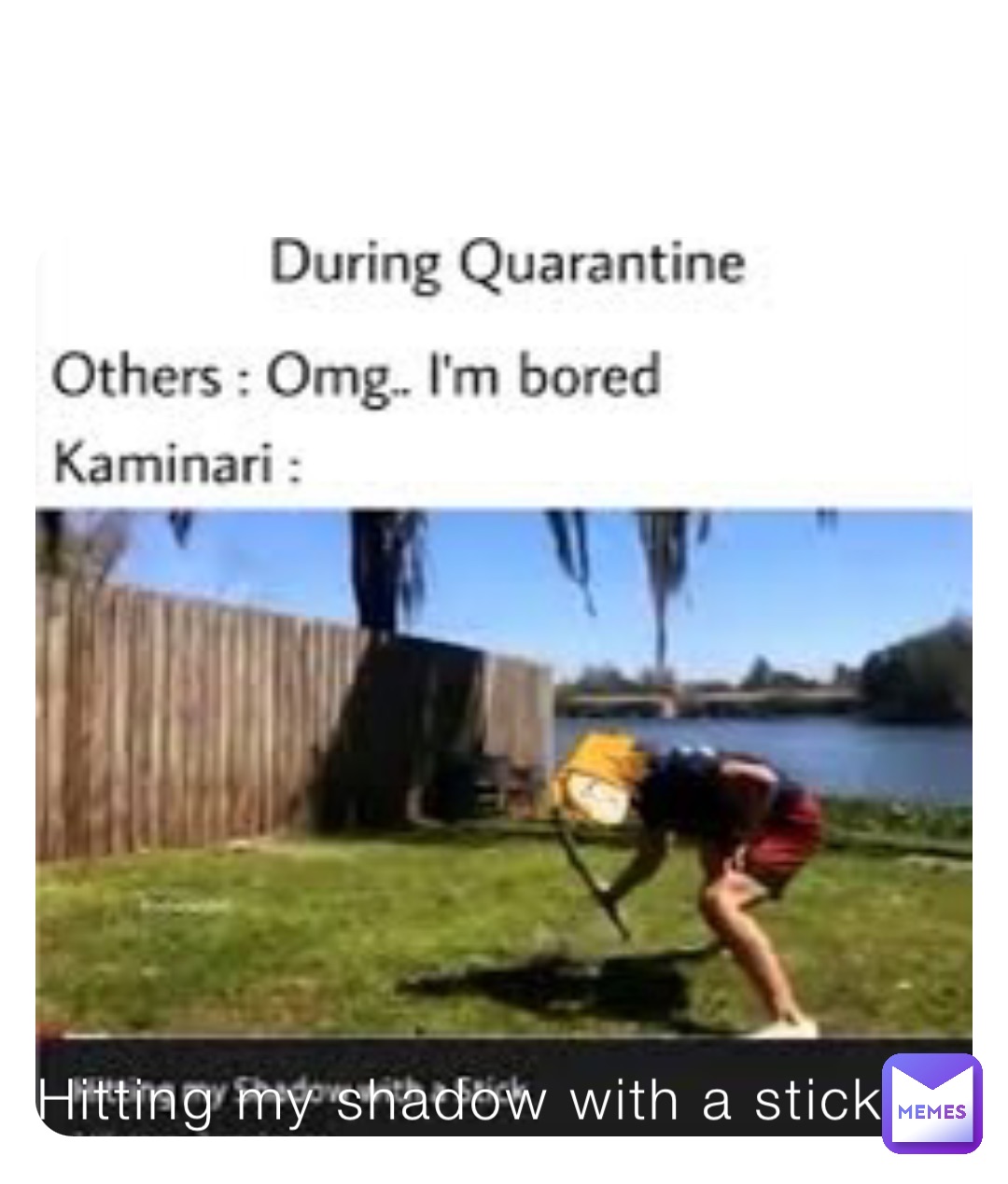 Hitting my shadow with a stick | @V_Denki_Kami | Memes
