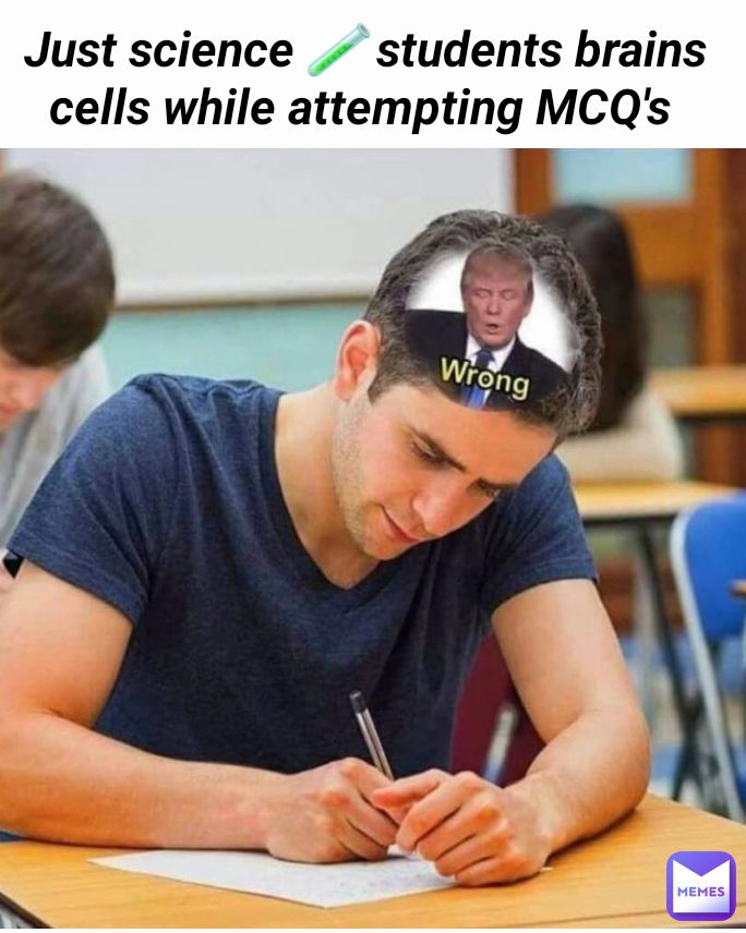 Just science 🧪 students brains cells while attempting MCQ's Type Text ...