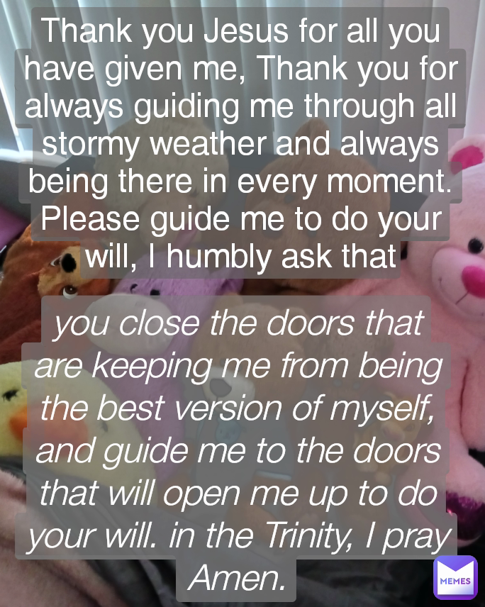 Thank you Jesus for all you have given me, Thank you for always guiding ...