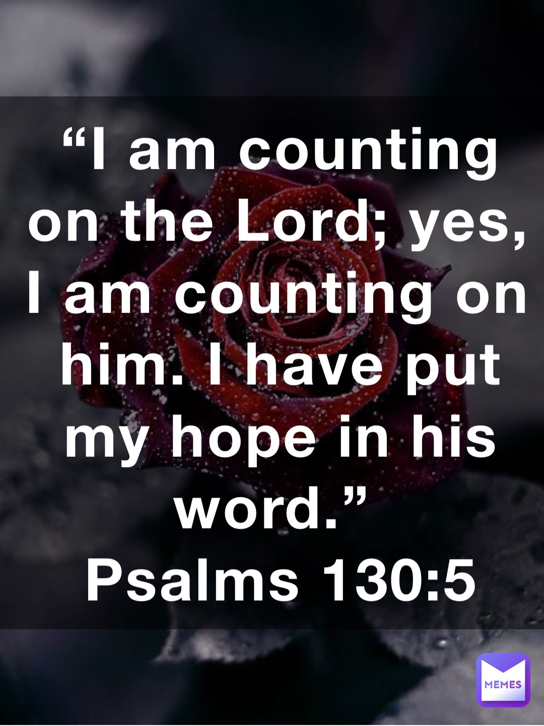 “I am counting on the Lord; yes, I am counting on him. I have put my ...