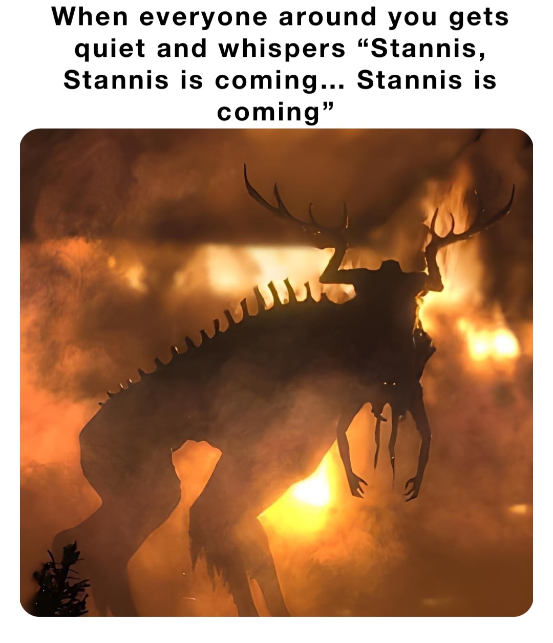 When everyone around you gets quiet and whispers “Stannis, Stannis is ...