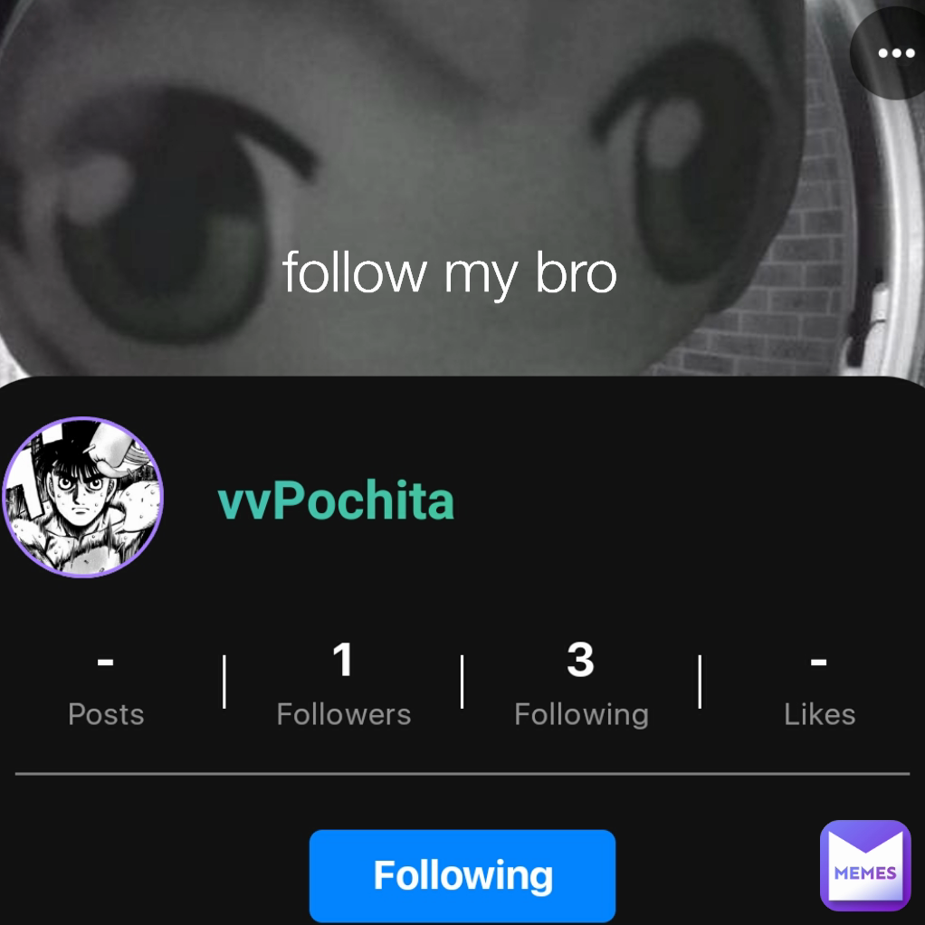 follow my bro | @insan9ty | Memes