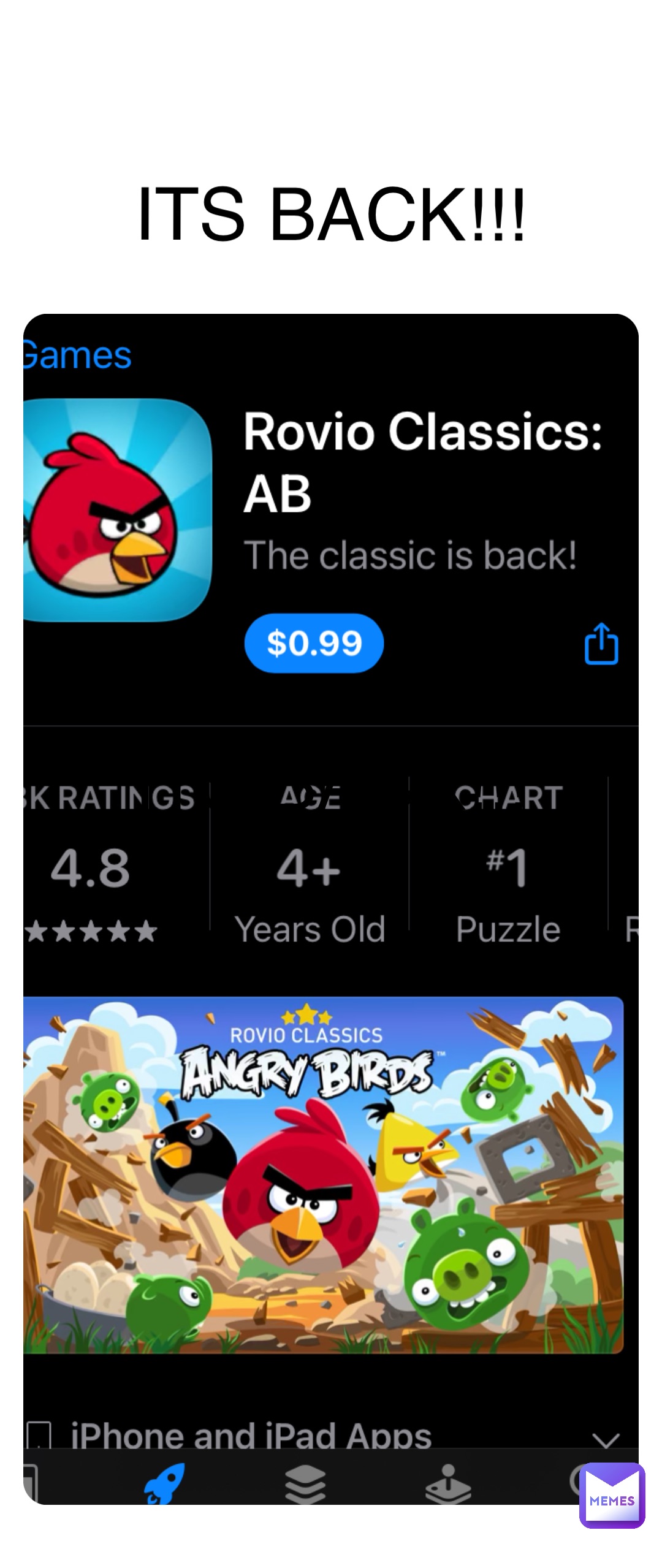 Double tap to edit ITS BACK!!! ITS BACK!!! | @Rogueburrito123 | Memes