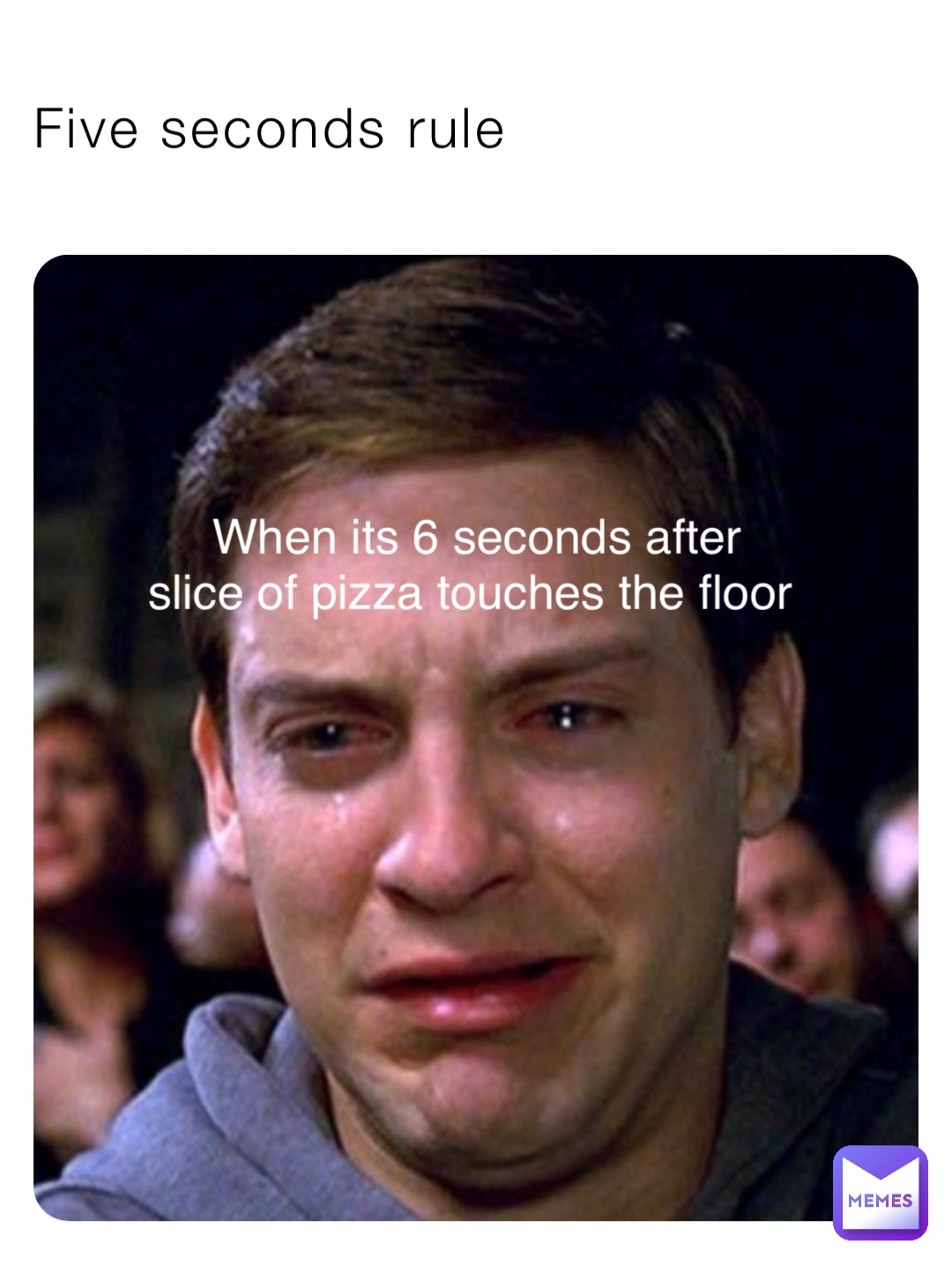 Five seconds rule When its 6 seconds after slice of pizza touches the ...