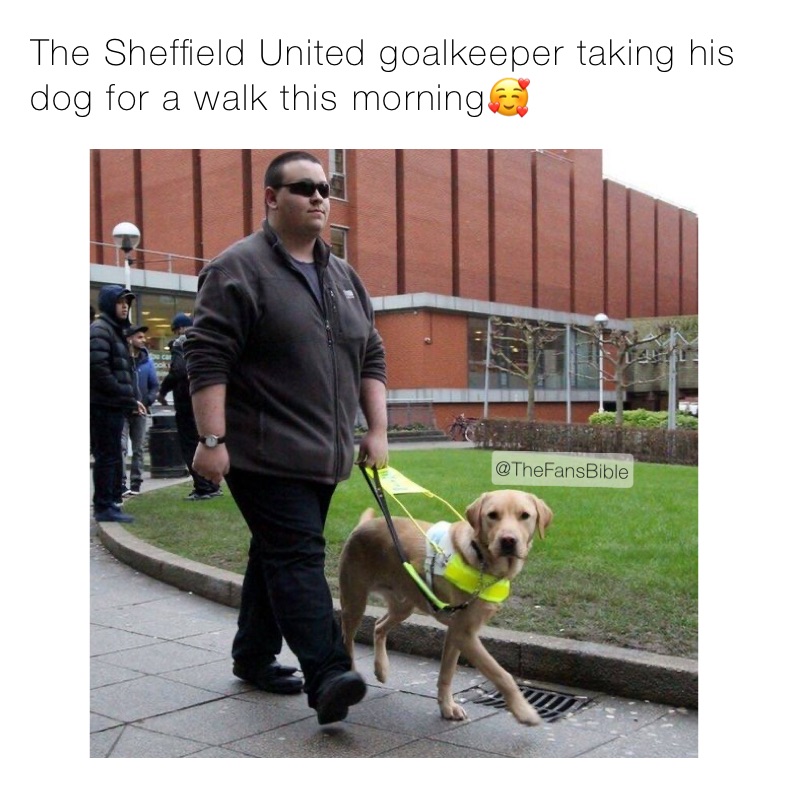 The Sheffield United goalkeeper taking his dog for a walk this morning🥰 ...