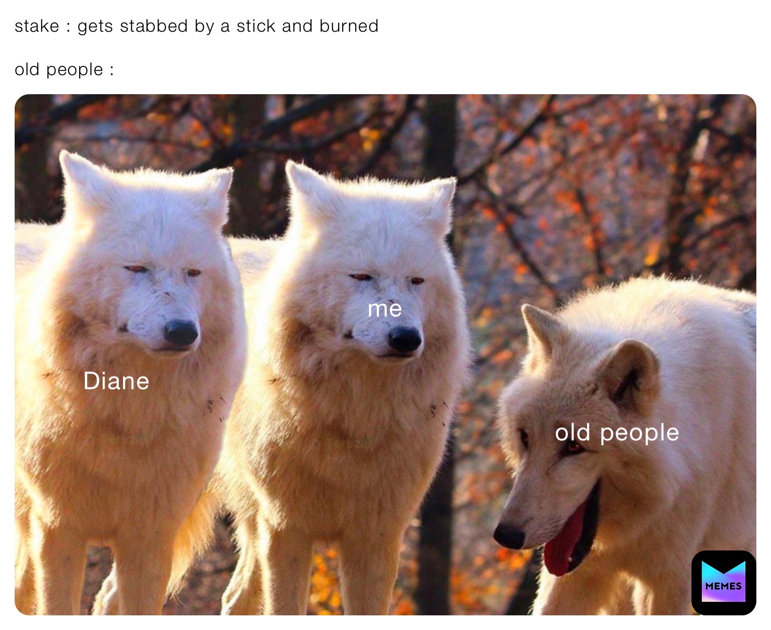 stake : gets stabbed by a stick and burned old people : | @Mars_Polas ...