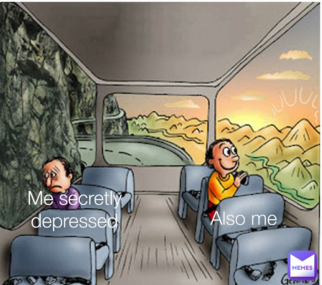 Me secretly depressed Also me | @1117 | Memes