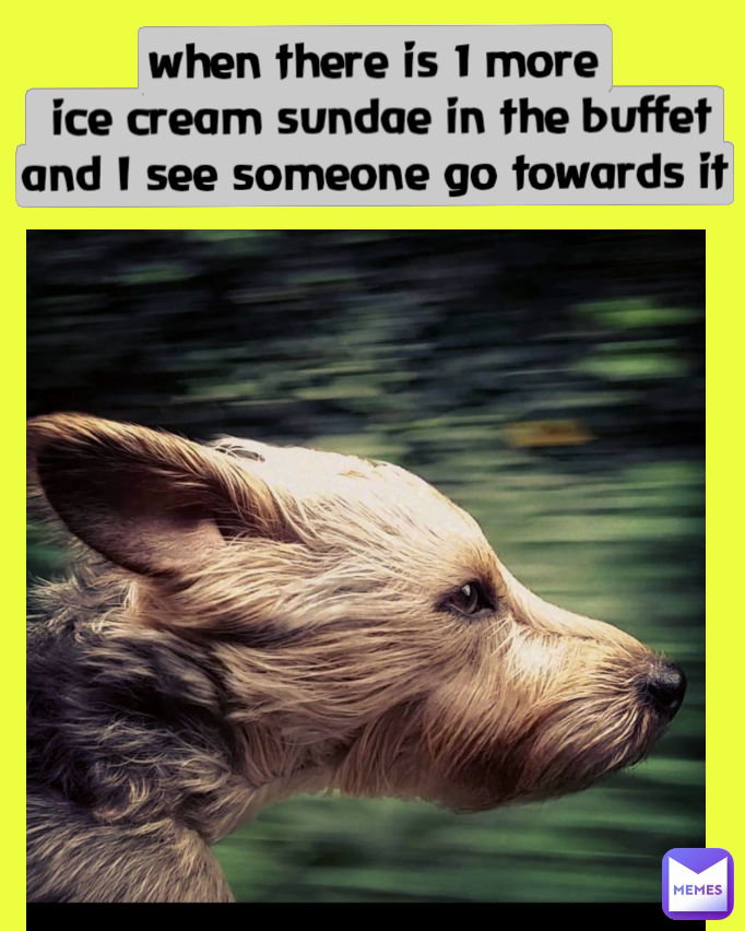 when there is 1 more ice cream sundae in the buffet and I see someone ...