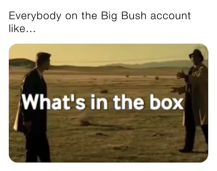 Everybody on the Big Bush account like... | @cliffskelliter | Memes