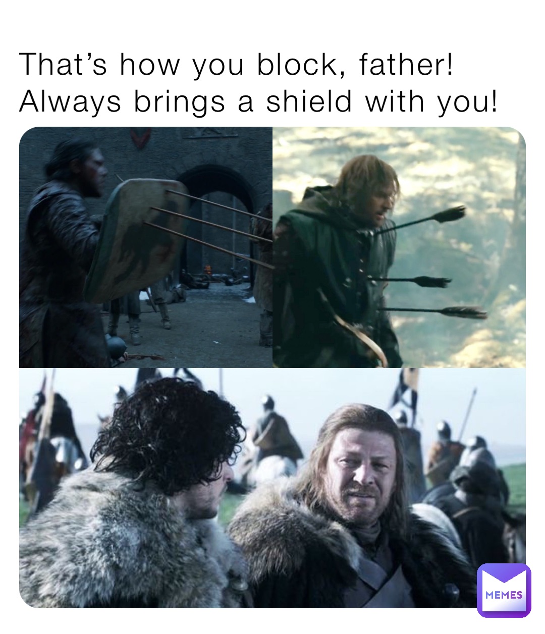 That’s how you block, father! Always brings a shield with you ...