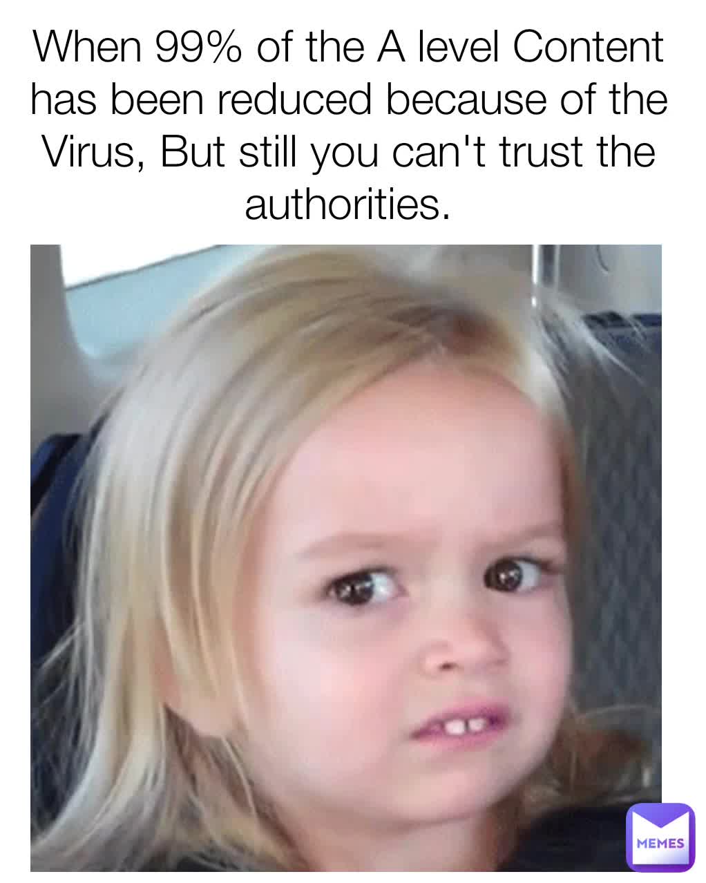 When 99% of the A level Content has been reduced because of the Virus ...