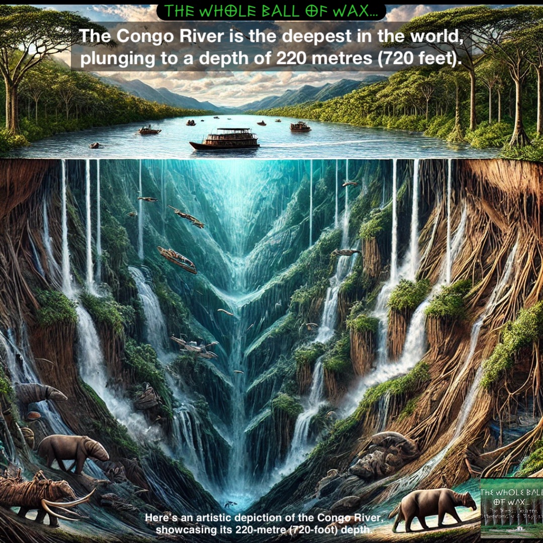 The Congo River is the deepest in the world, plunging to a depth of 220 ...
