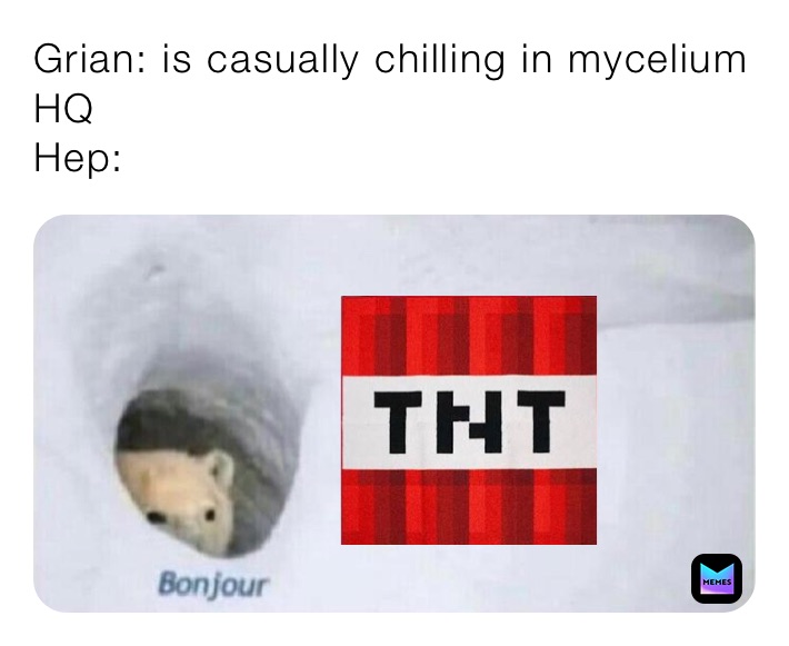 Grian: is casually chilling in mycelium HQ Hep: | @strange_humor | Memes