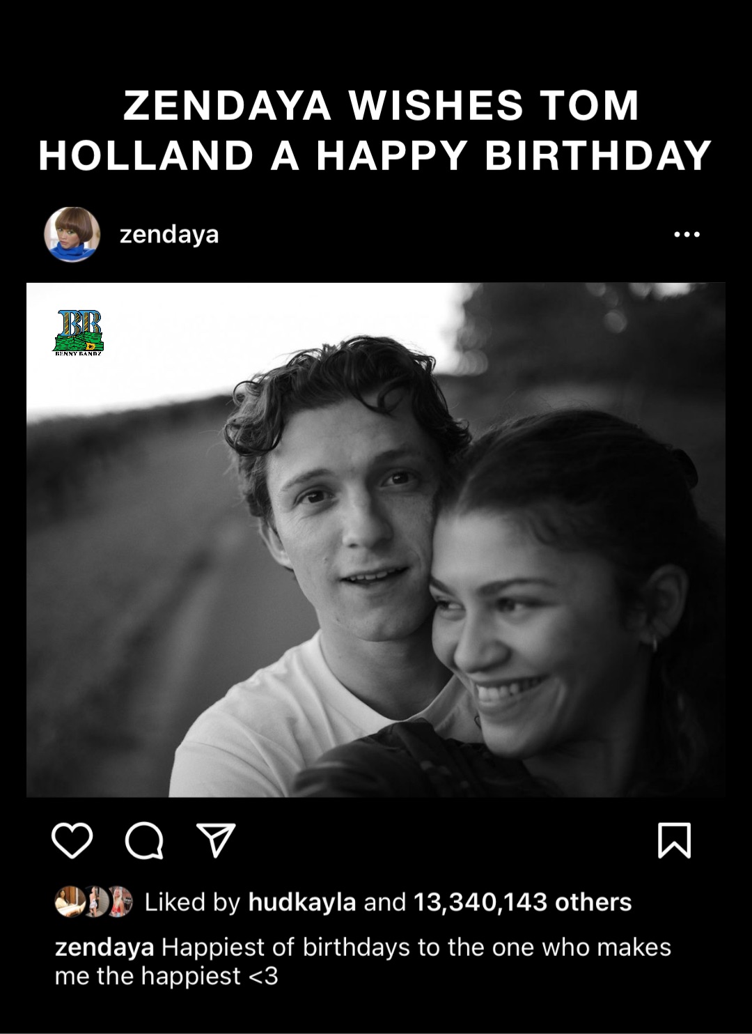 Zendaya wishes Tom Holland a happy birthday | @bennybandz | Memes
