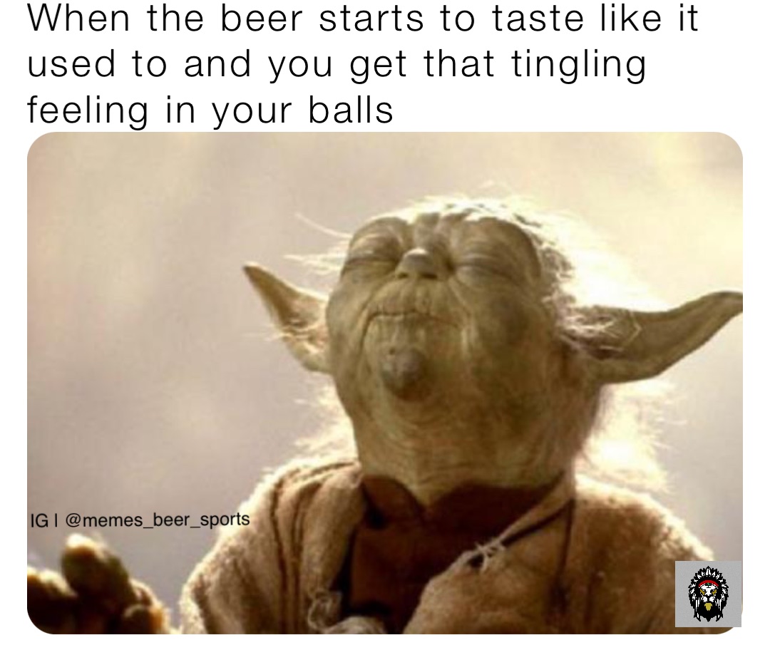 When the beer starts to taste like it used to and you get that tingling ...
