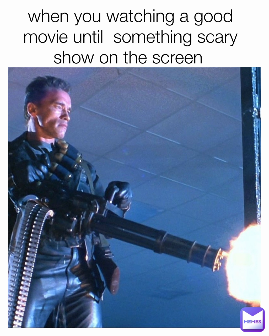 When You Watching A Good Movie Until Something Scary Show On The Screen