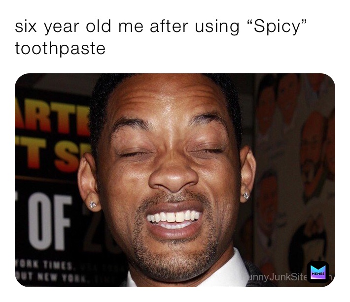 six year old me after using “Spicy” toothpaste | @Mega_Luigi | Memes