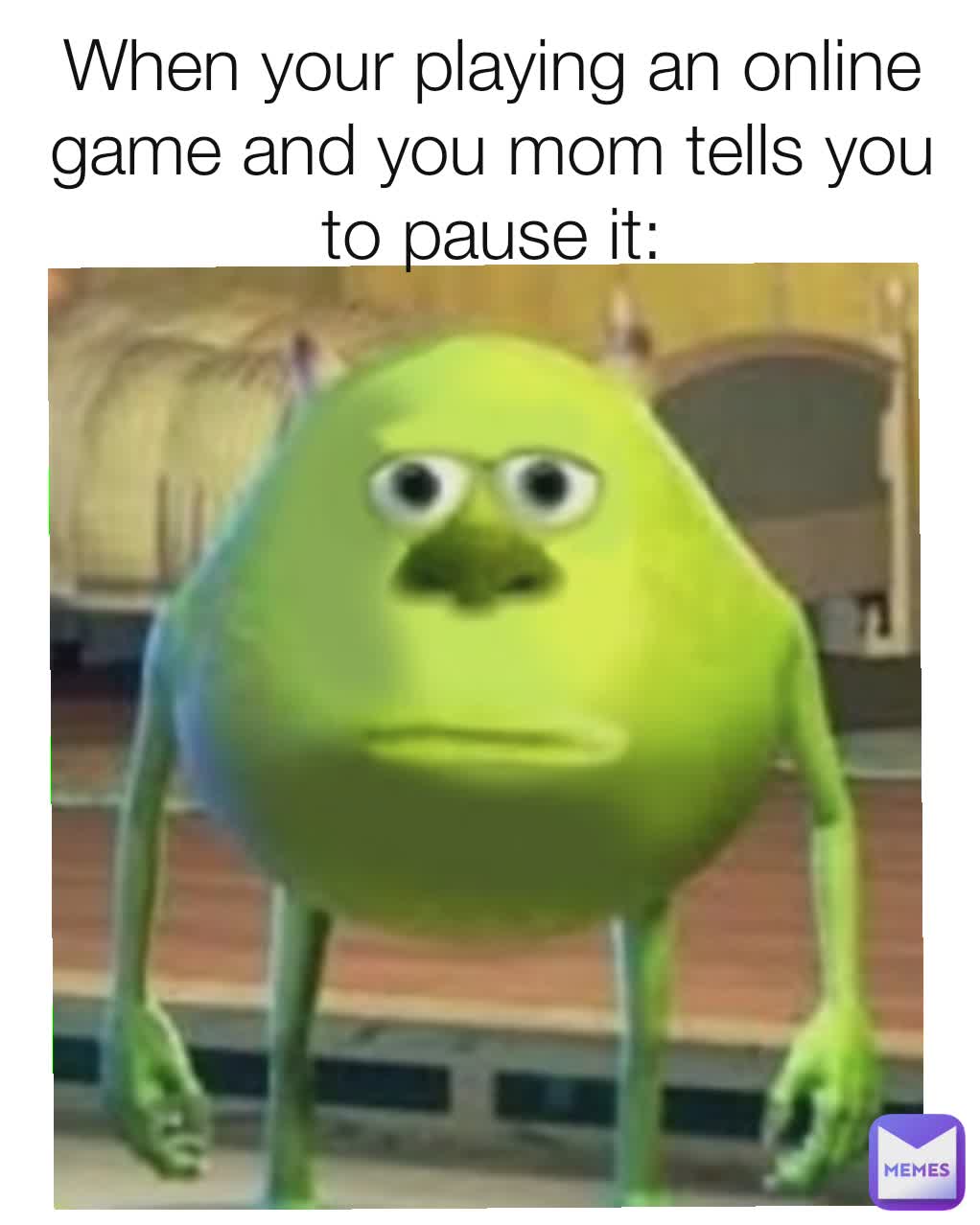 When your playing an online game and you mom tells you to pause it ...
