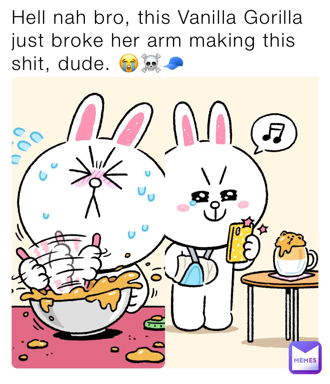 Hell nah bro, this Vanilla Gorilla just broke her arm making this shit ...