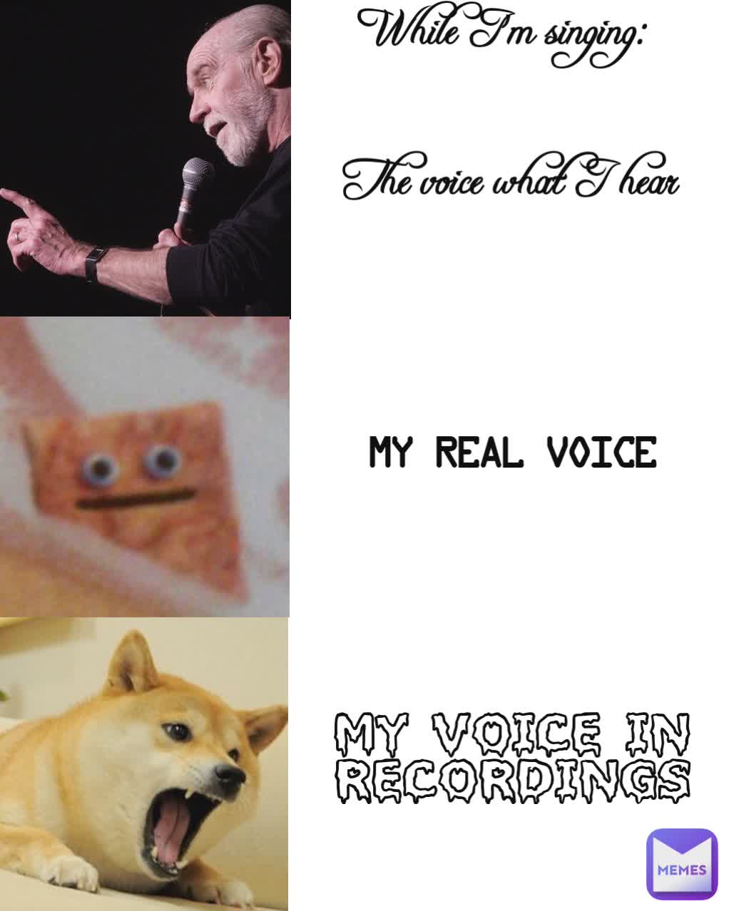 My real voice My voice in recordings While I'm singing: The voice what ...